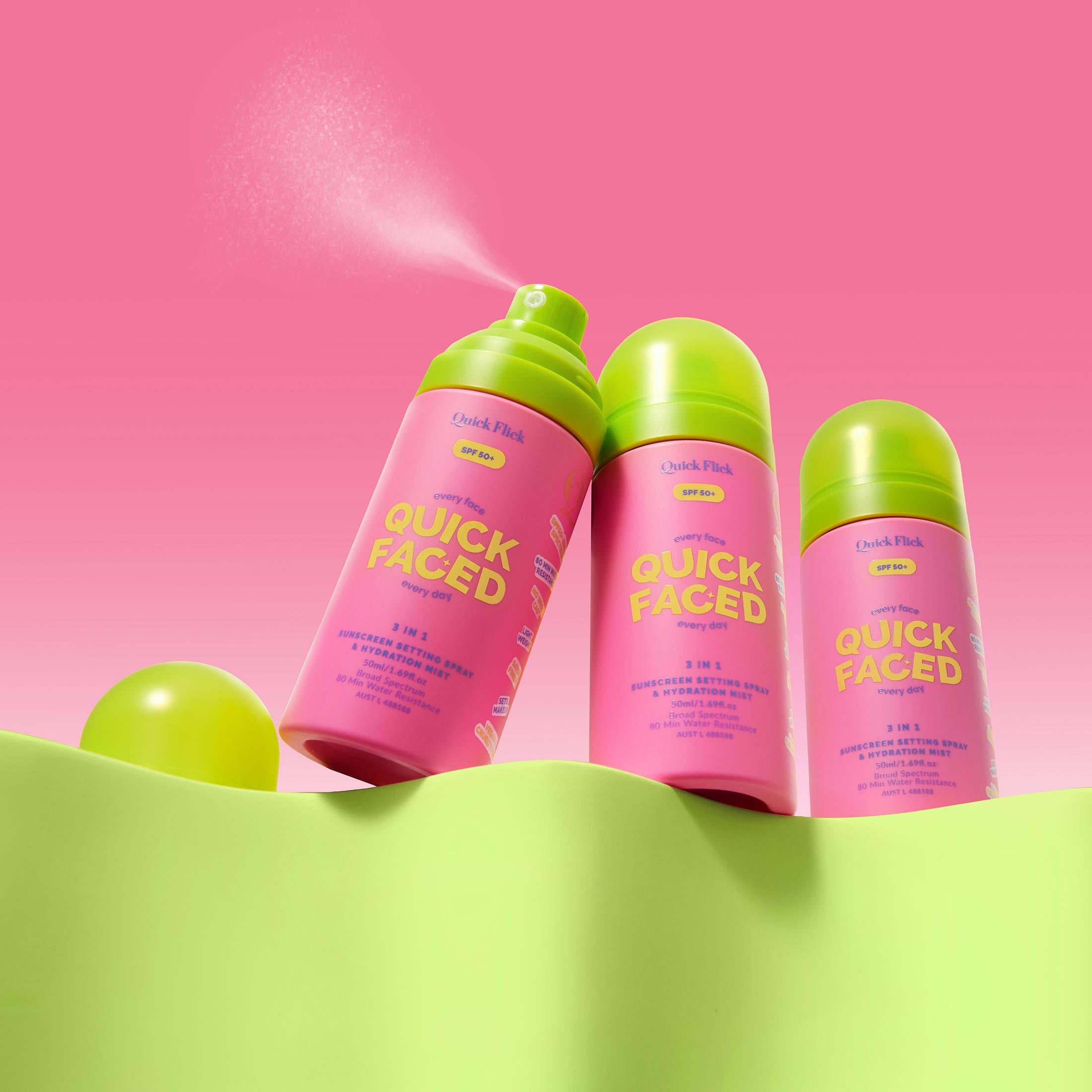 SPF50+ 3 in 1 Sunscreen Setting Spray & Hydration Mist – Quick Faced